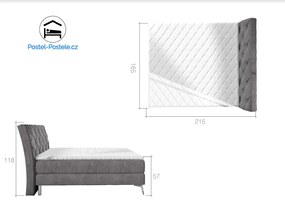 Boxspring AMORE 160/200 (látka Kronos 06)