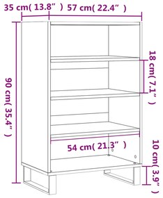 Skříň highboard kouřový dub 57 x 35 x 90 cm kompozitní dřevo