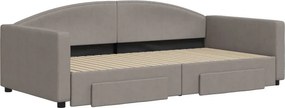 Válenda s přistýlkou a zásuvkami taupe 100 x 200 cm textil 3197232