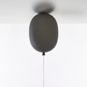 Brokis Memory Oval PC1334, stropní balonek z matného šedého skla, černý spínač 1x15W E27, výška 50,5cm