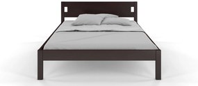 Dřevěná postel Visby LAXBAKEN z borovice / 90x200 cm, barva palisandr