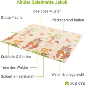 Juskys Skládací dětská hrací podložka 180 × 200 cm Model: Jakob