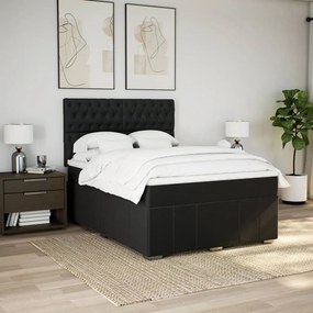 Box spring postel s matrací černá 160x200 cm textil 3291728