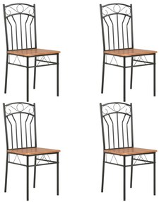 Jídelní židle 4 ks hnědé MDF 281398