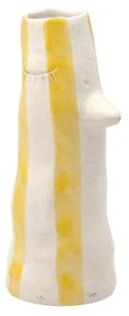 Villa Collection Kameninová váza se zobákem a řasami Styles 26 cm Yellow