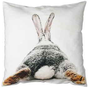 Bílý bavlněný polštář s králíčkem Rabbi Legs - 50*15*50cm
