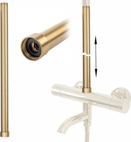 Prodloužení pro vanovou/sprchovou soupravu REA ø 25 mm - 50 cm, zlatá kartáčovaná