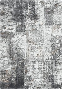 Breno Kusový koberec LUSH SEWING grey, 160x230 cm, Vícebarevné/Šedá