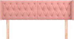 Čelo postele typu ušák růžová 163x16x78/88 cm samet 3119163