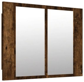 Petromila Zrcadlová skříňka s LED kouřový dub 60x12x45cm kompozitní dřevo