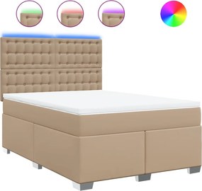 Box spring postel s matrací cappuccino 140x200 cm umělá kůže 3293027