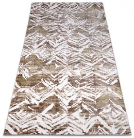 koberec AKRYL DIZAJN 121 béžová, zelená velikost 80x300 cm | krásné koberce cz