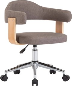 vidaXL Otočná kancelářská židle ohýbané dřevo a textil [3054840] Barva: taupe