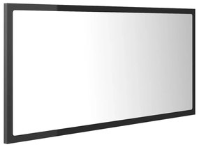 LED koupelnové zrcadlo šedé vysoký lesk 90x8,5x37 cm akrylové - Default Title