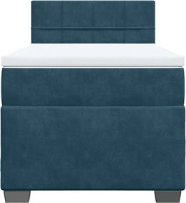 Box spring postel s matrací tmavě modrá 90x190 cm samet 3286202