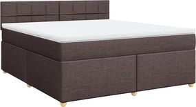Box spring postel s matrací tmavě hnědá 180x200 cm textil 3286762
