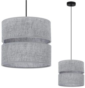 Závěsné svítidlo Jen, 1x šedé textilní stínítko, (fi 20 cm), b