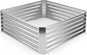 Costway Vyvýšený záhon kovový obdélníkový květináč – 124 × 124 × 44,5 cm