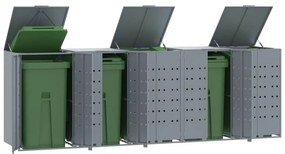 Box na 5 popelnic šedý 345 x 79 x 117 cm ocel 3279990