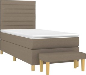 Box spring postel s matrací taupe 90x190 cm textil 3137201