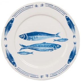 Porcelánový dezertní talíř s rybkami Fish Blue