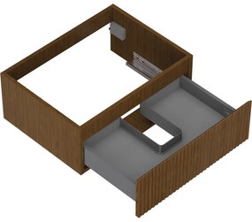 Mexen Rivel, koupelnová skříňka 60 cm, 1 zásuvka, drážkovaná, ořech, 91A20-06023-1-BF86