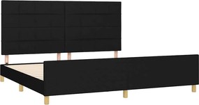 Rám postele bez matrace černý 200 x 200 cm textil 3125083