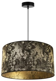 Závěsné svítidlo Werona 2, 1x černé/zlaté textilní stínítko, (fi 45cm), g