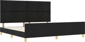 Rám postele s čelo Černá 200 x 200 cm textil 3344832