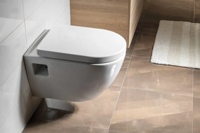 Sapho , Závěsné WC NERA s podomítkovou nádržkou a tlačítkem Schwab, bílá, NS952-SET5