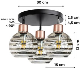 BERGE LED kulaté stropní svítidlo 3xE27 GLASS BALL