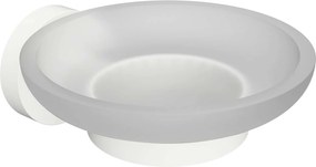 Sapho X-Round - Mýdlenka s držákem, matné sklo/bílá XR803W