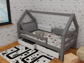 Vomaks Dětská postel se zábranou 8X8 09B Rozměr: 90 x 200 cm, Barva: surové dřevo