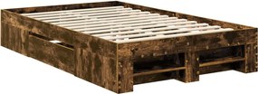 Rám postele s čelo Kouřový dub 120 x 200 cm Kompozitní dřevo 3408785