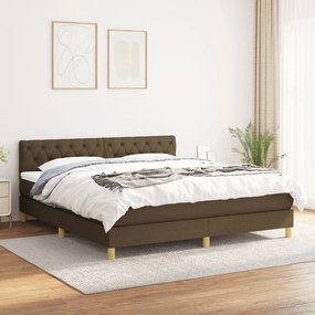 Box spring postel s matrací tmavě hnědá 160x200 cm textil 3140868