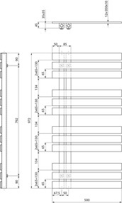 Sapho Sapho, SILVANA topné těleso 500x972mm, černý mat, IR164B