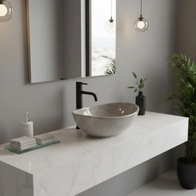 Keramické umyvadlo na desku REA SOFIA Mini 35x26, mramor