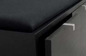 Černá dubová lavice ROWICO CONFETTI II. 70 cm s úložným prostorem