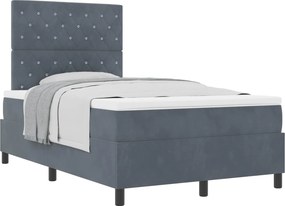 Postel s boxspringem s matrací Tmavě šedá 120 x 200 cm samet 3339759