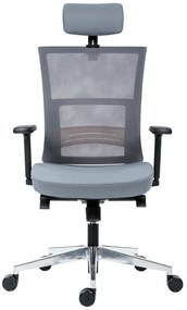 Next kancelářská židle s podhlavníkem šedá