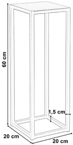 Stojan na květiny PIATTO Loft černý 60 cm