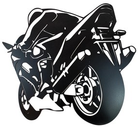Živá Zeď Dřevěná nástěnná černá dekorace Sportovní motorka malá