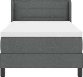 Postel s boxspringem s čelo Tmavě šedá 200 x 80 cm textil 3341007
