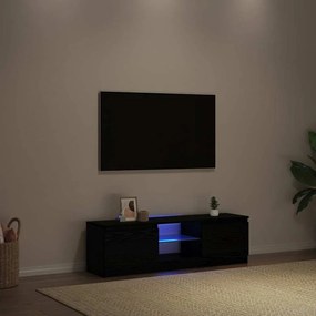 TV stolek s LED černý dub 120 x 30 x 36 cm kompozitní dřevo