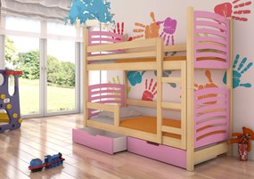 ADRK Furniture Patrová postel pro dvě osoby s matracemi OSUNA CH-Osu-PIN+P-D068