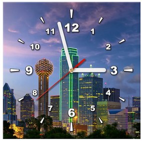 Gario Obraz s hodinami Dallas City USA Rozměry: 40 x 40 cm