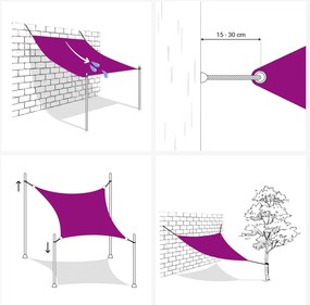 vidaXL Marketos Plachta proti slunci 160 g/m² bílá 6 x 8 m HDPE