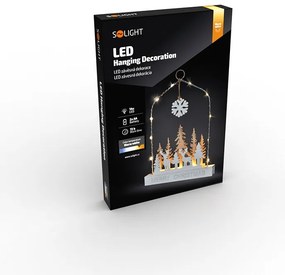 SOLIGHT LED závěsná dekorace les s jeleny, 14x LED, 2x AA