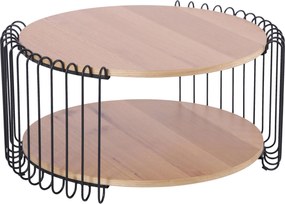 XXXLutz KONFERENČNÍ STOLEK, černá, barvy dubu, dřevo, kov, kompozitní dřevo, 80/80/38 cm Stylife - Konferenční stolky - 000489015401