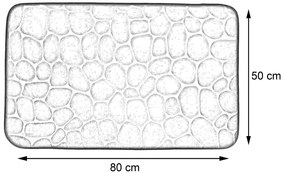 Předložka do koupelny Stones, 50x80 cm, šedá